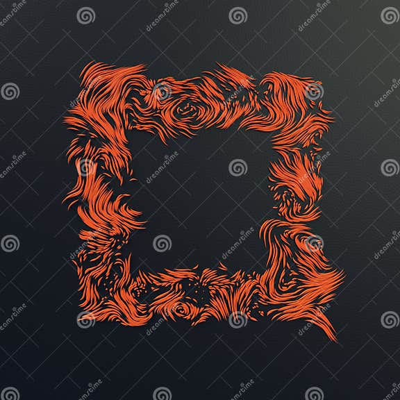 Abstract 3d Rendering Orange Strands on Dark Background Stock ...