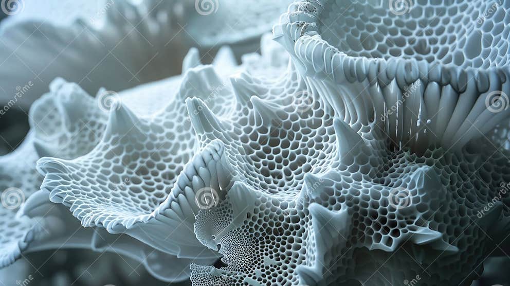 Abstract 3D Rendering of Organic Cellular Structures Stock Illustration ...