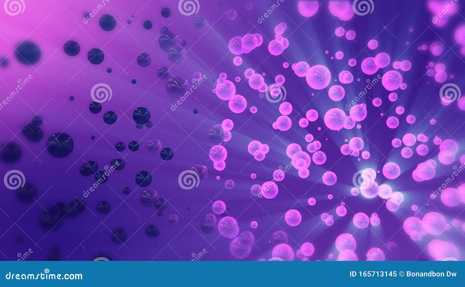 Abstract 3d Rendering Pink and Purple Flying Spheres Stock Illustration ...