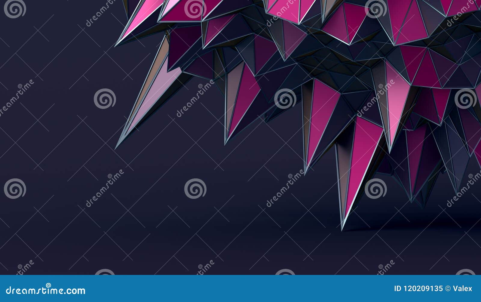 Abstract 3D Rendering of the Polygonal Surface Stock Illustration ...