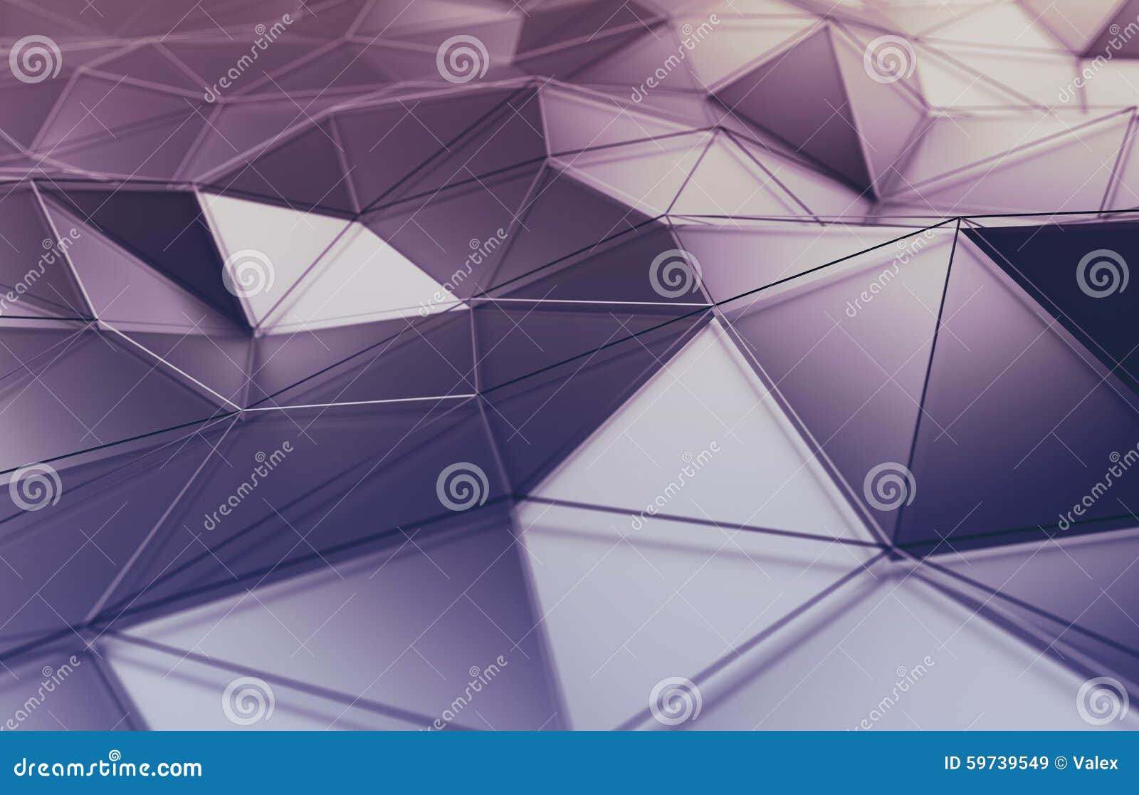 Abstract 3D Rendering of Polygonal Surface Stock Illustration ...