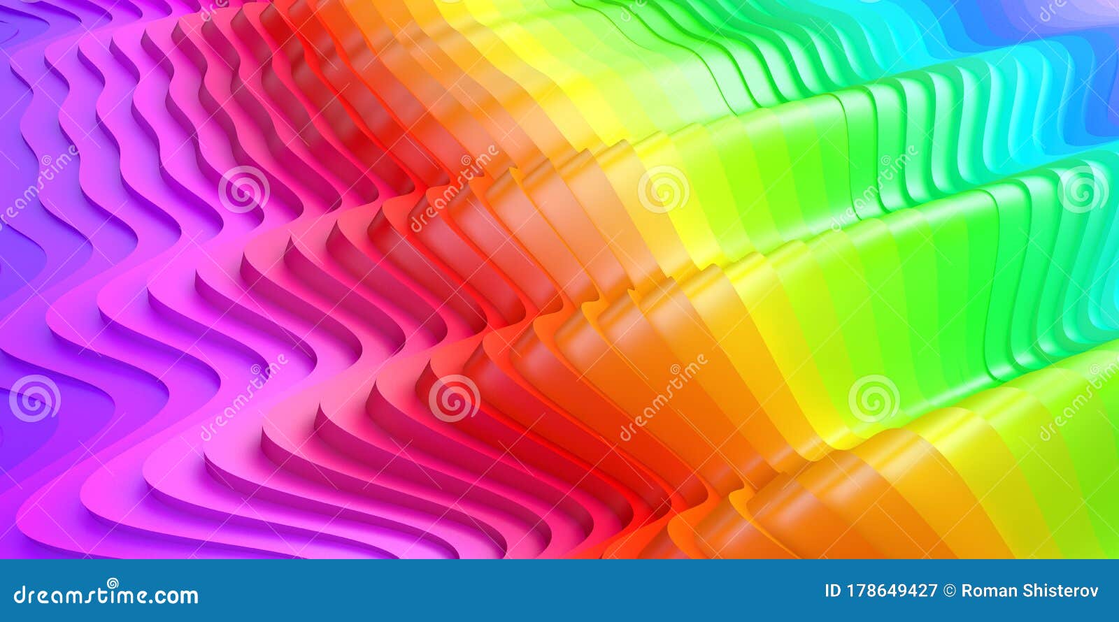 Abstract 3D-rendering Rainbow Colors Wave Surface Background Stock ...