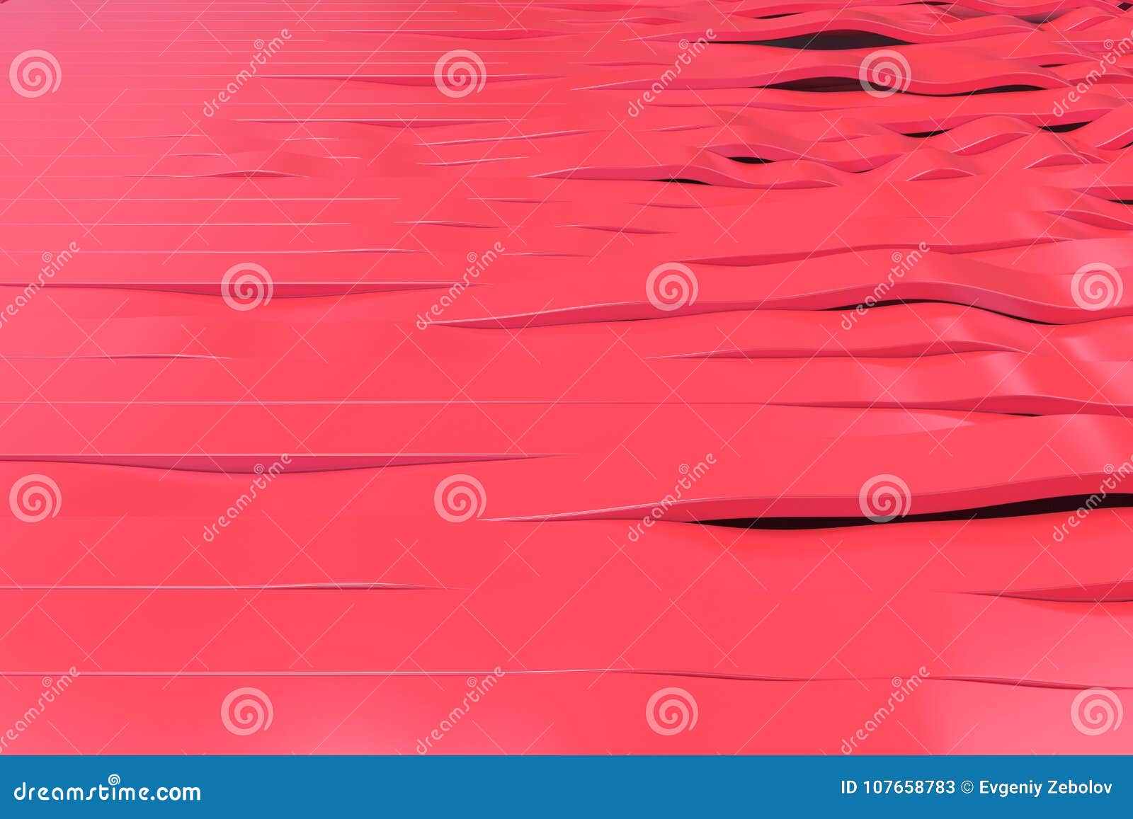 Abstract 3D Rendering of Red Sine Waves Stock Illustration ...