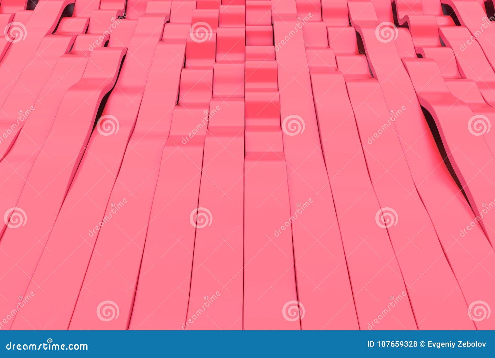 Abstract 3D Rendering of Red Sine Waves Stock Illustration ...