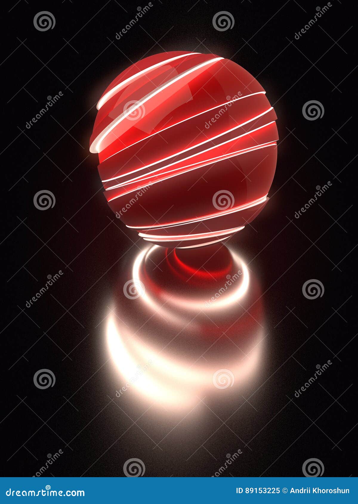 Abstract 3d Rendering Red Sliced Ball Stock Illustration - Illustration ...