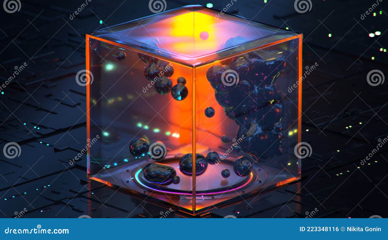 Abstract 3d Rendering of Sci-fi Fluid with Zero Gravity Stock ...