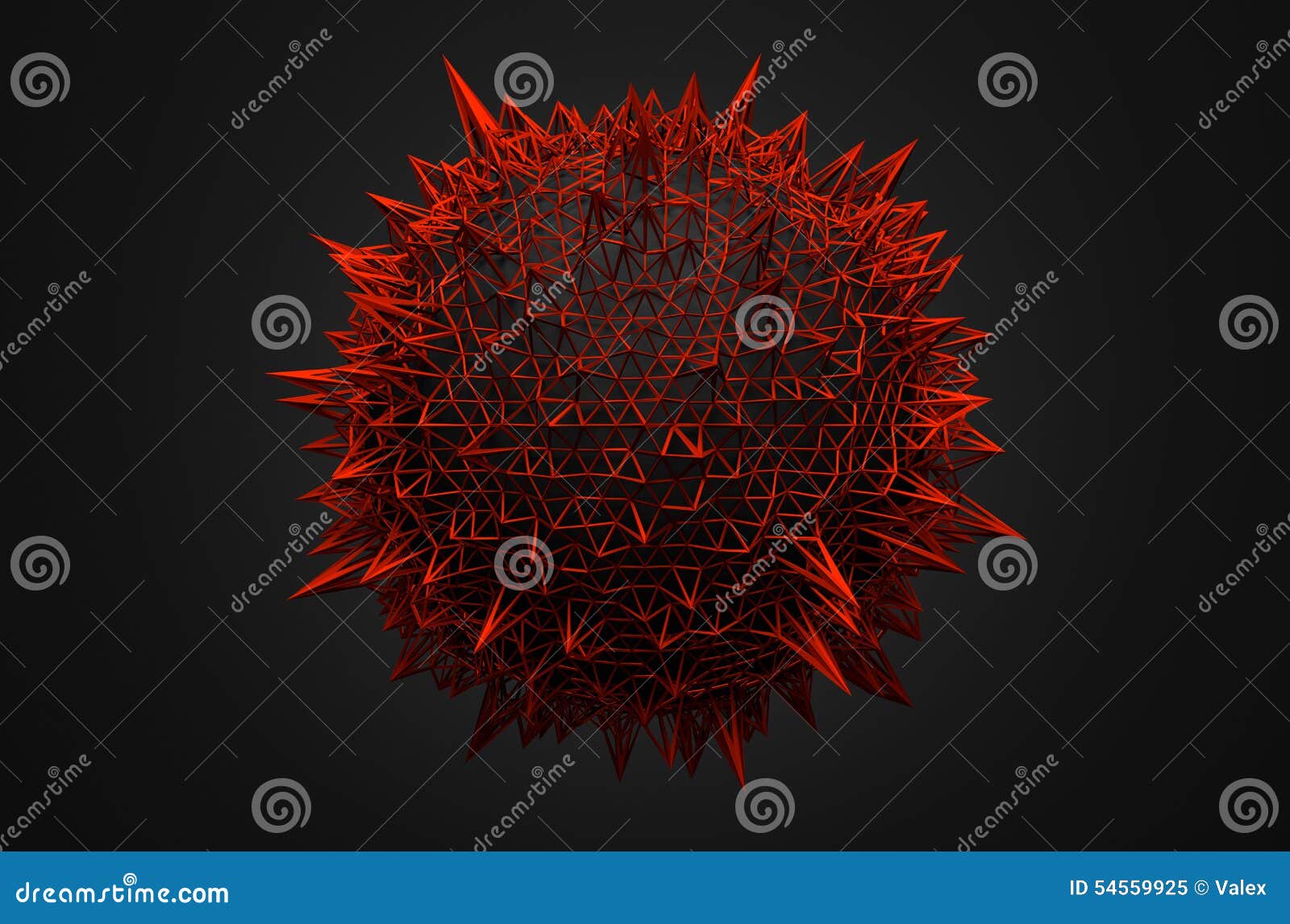 Abstract 3d Rendering of Sphere with Chaotic Stock Illustration ...