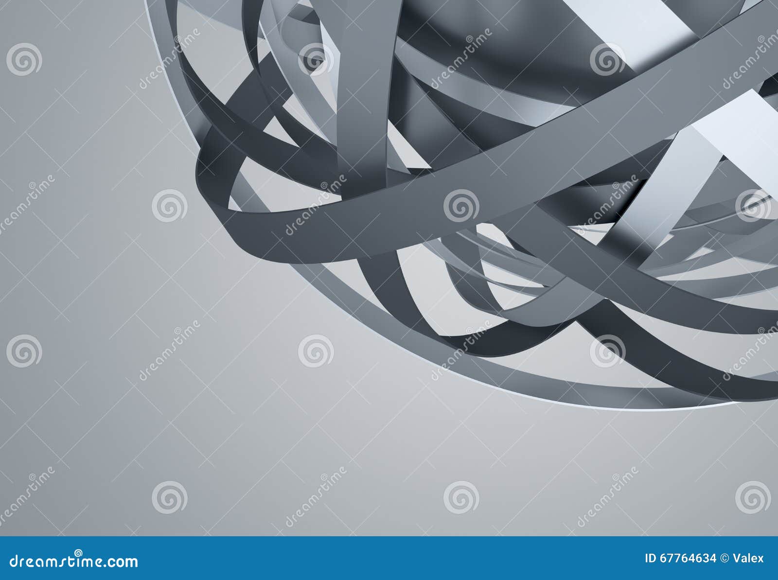 Abstract 3D Rendering of Sphere with Rings. Stock Illustration ...