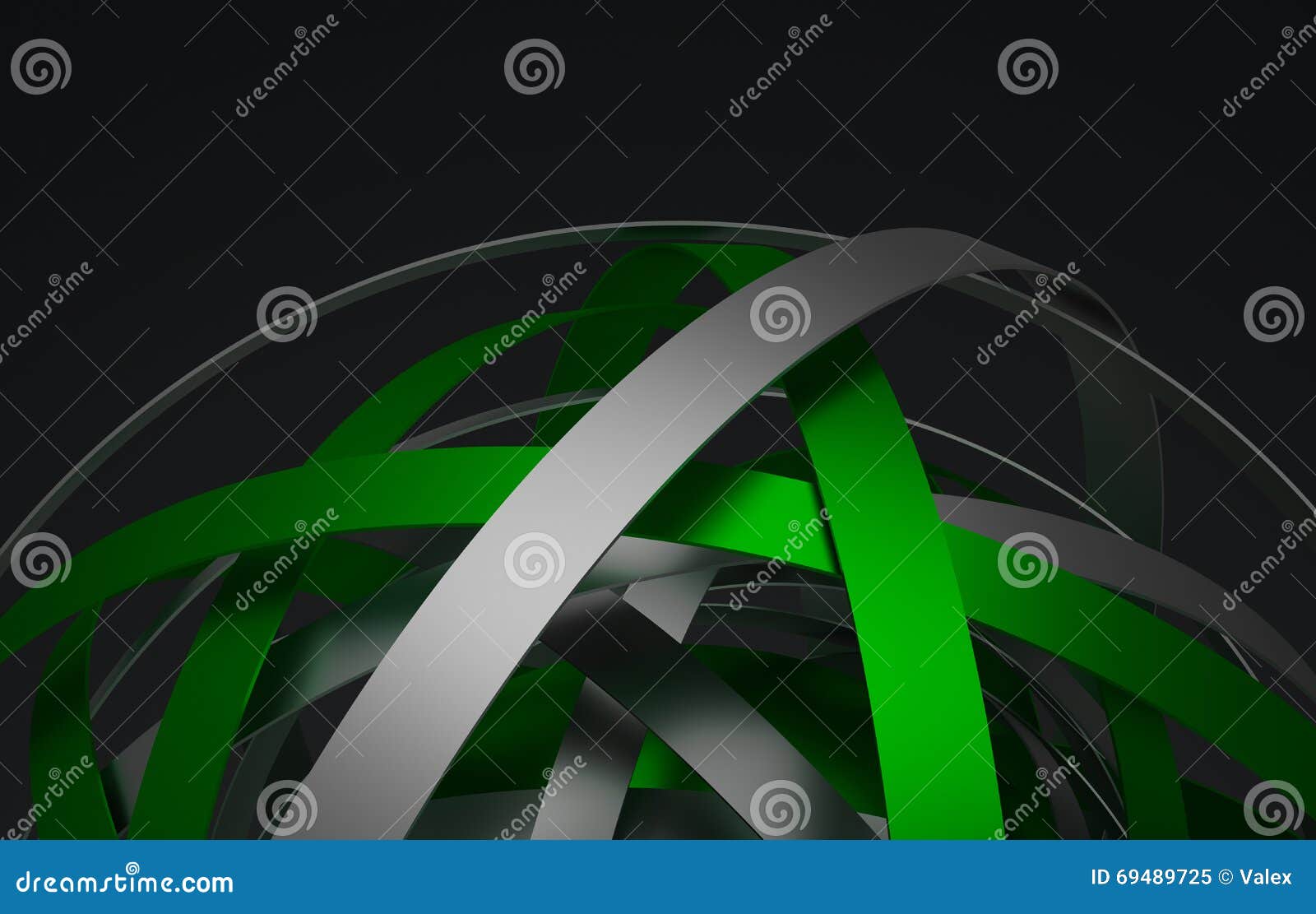 Abstract 3D Rendering of Sphere with Rings. Stock Illustration ...