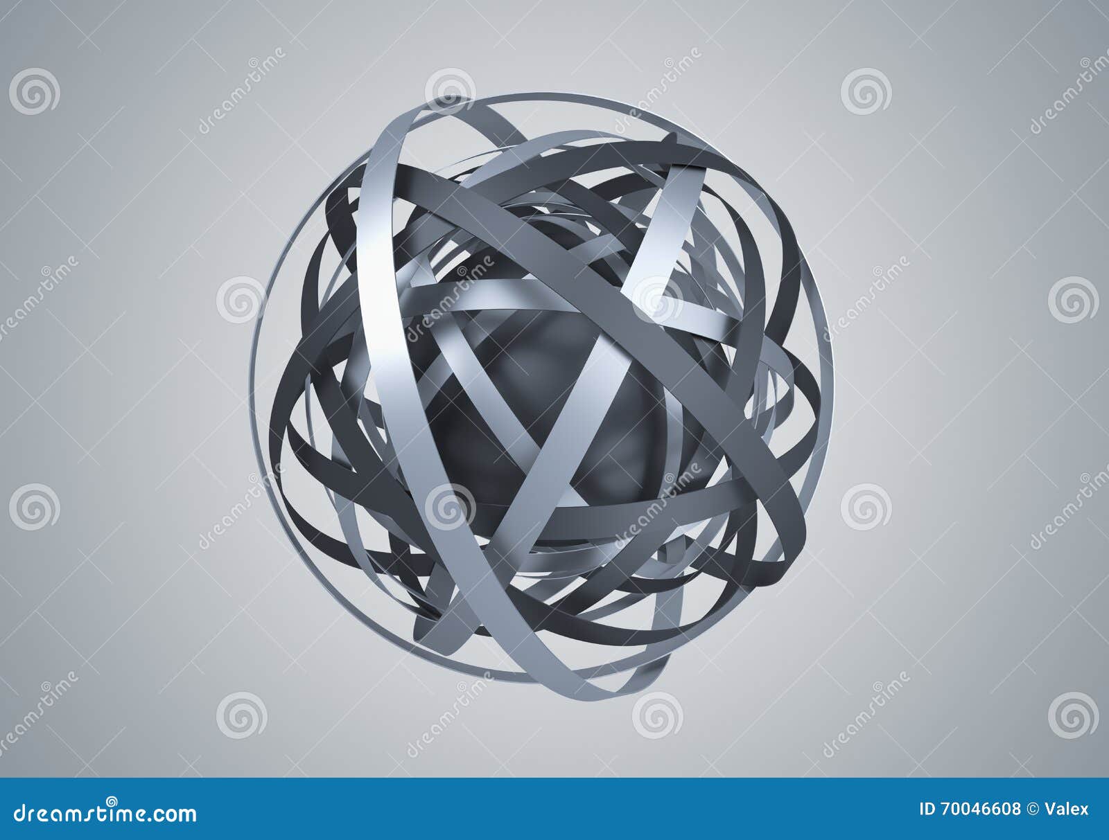Abstract 3D Rendering of Sphere with Rings. Stock Illustration ...