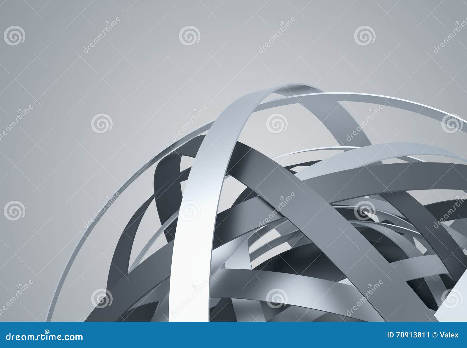 Abstract 3D Rendering of Sphere with Rings. Stock Illustration ...