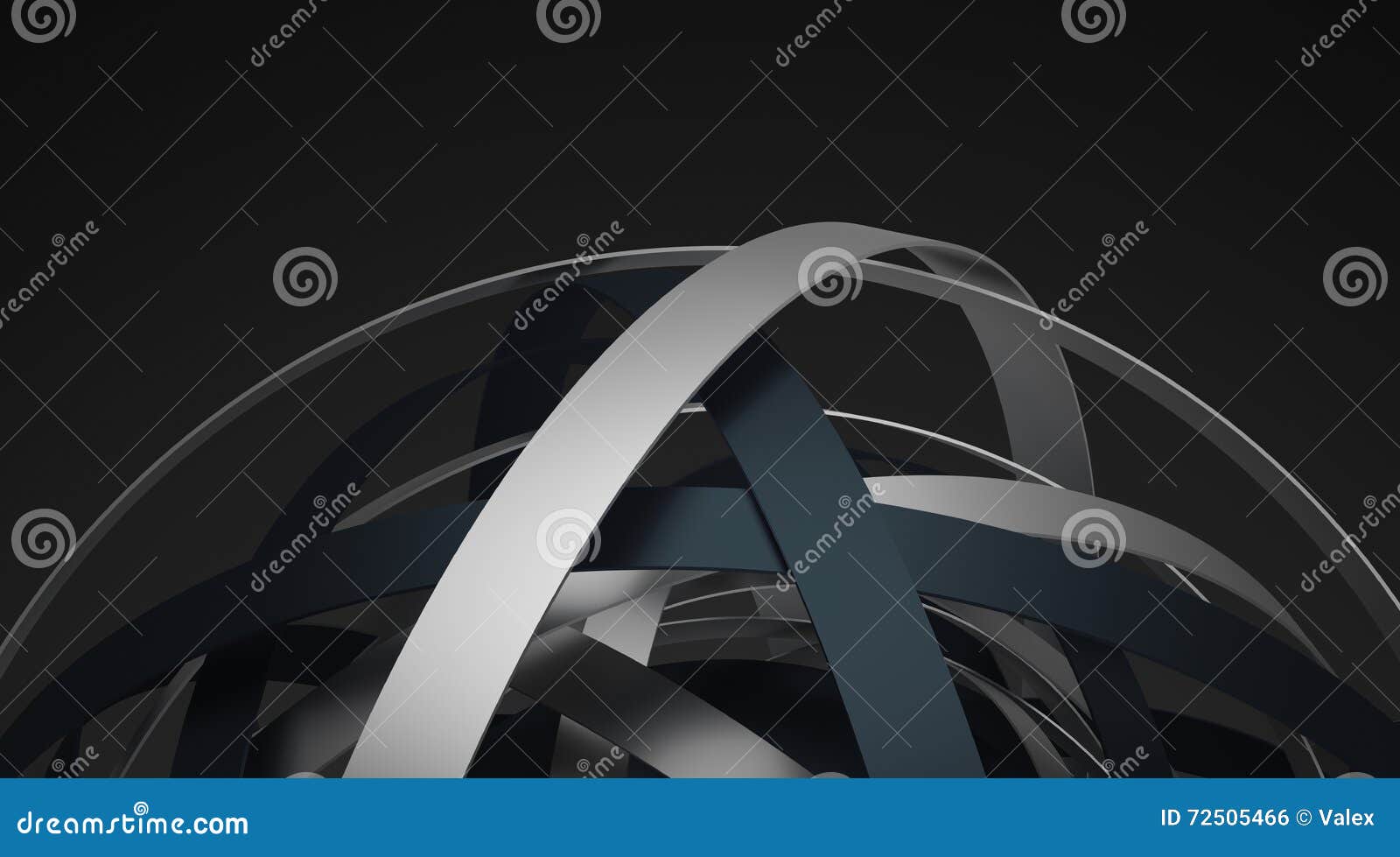 Abstract 3D Rendering of Sphere with Rings. Stock Illustration ...