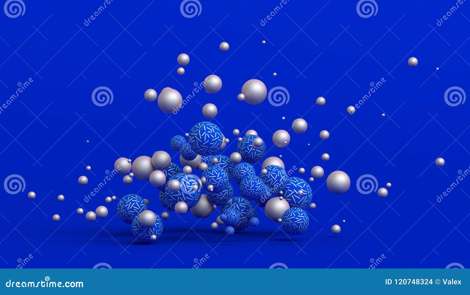 Abstract 3D Rendering of Spheres Stock Illustration - Illustration of ...