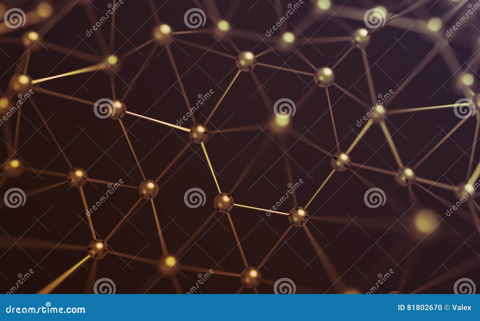 Abstract 3D Rendering of Structure with Spheres. Stock Illustration - Illustration of design ...