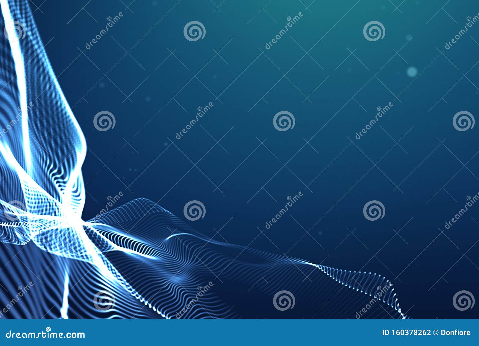 Abstract 3d Rendering Technology Plexus Blue Dynamic Digital Surface on ...