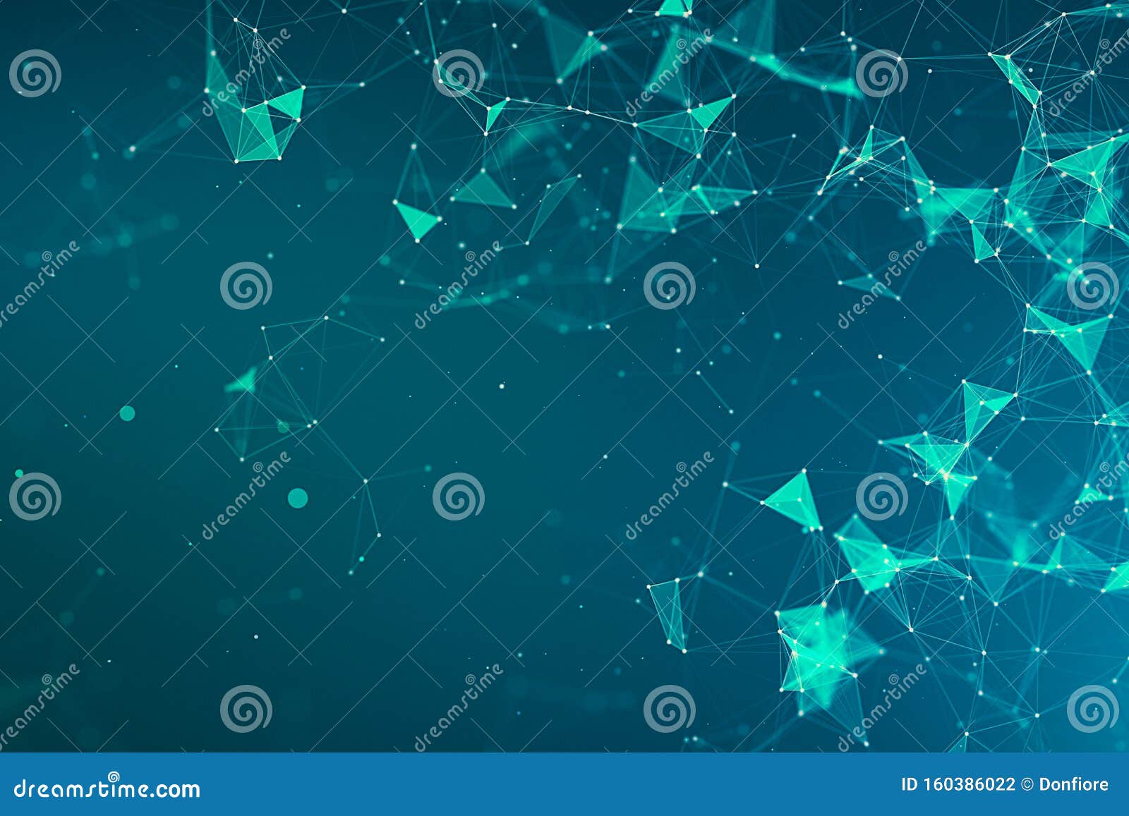 Abstract 3d Rendering Technology Plexus Blue Dynamic Digital Surface on ...