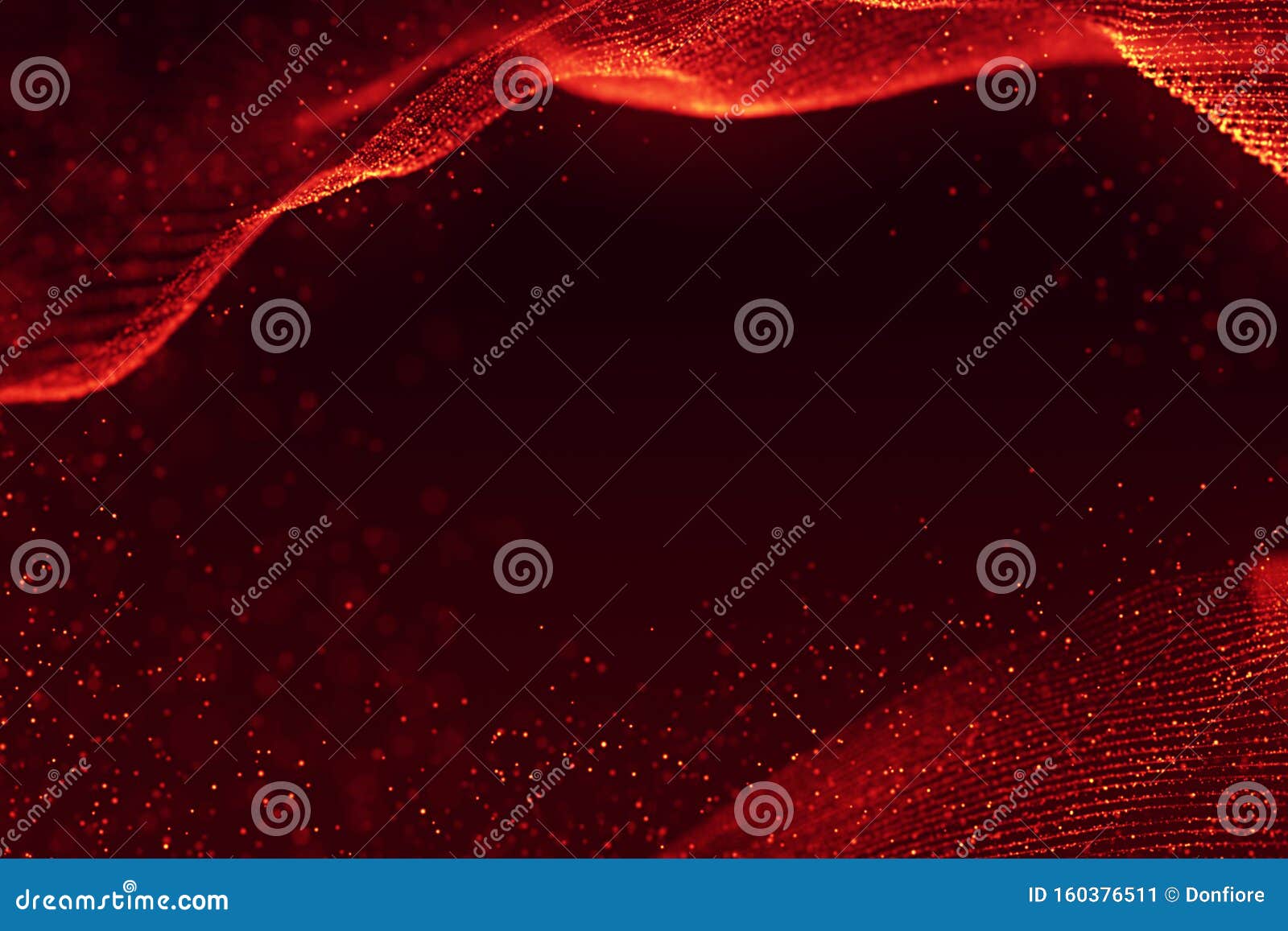 Abstract 3d Rendering Technology Plexus Red Dynamic Digital Surface on ...