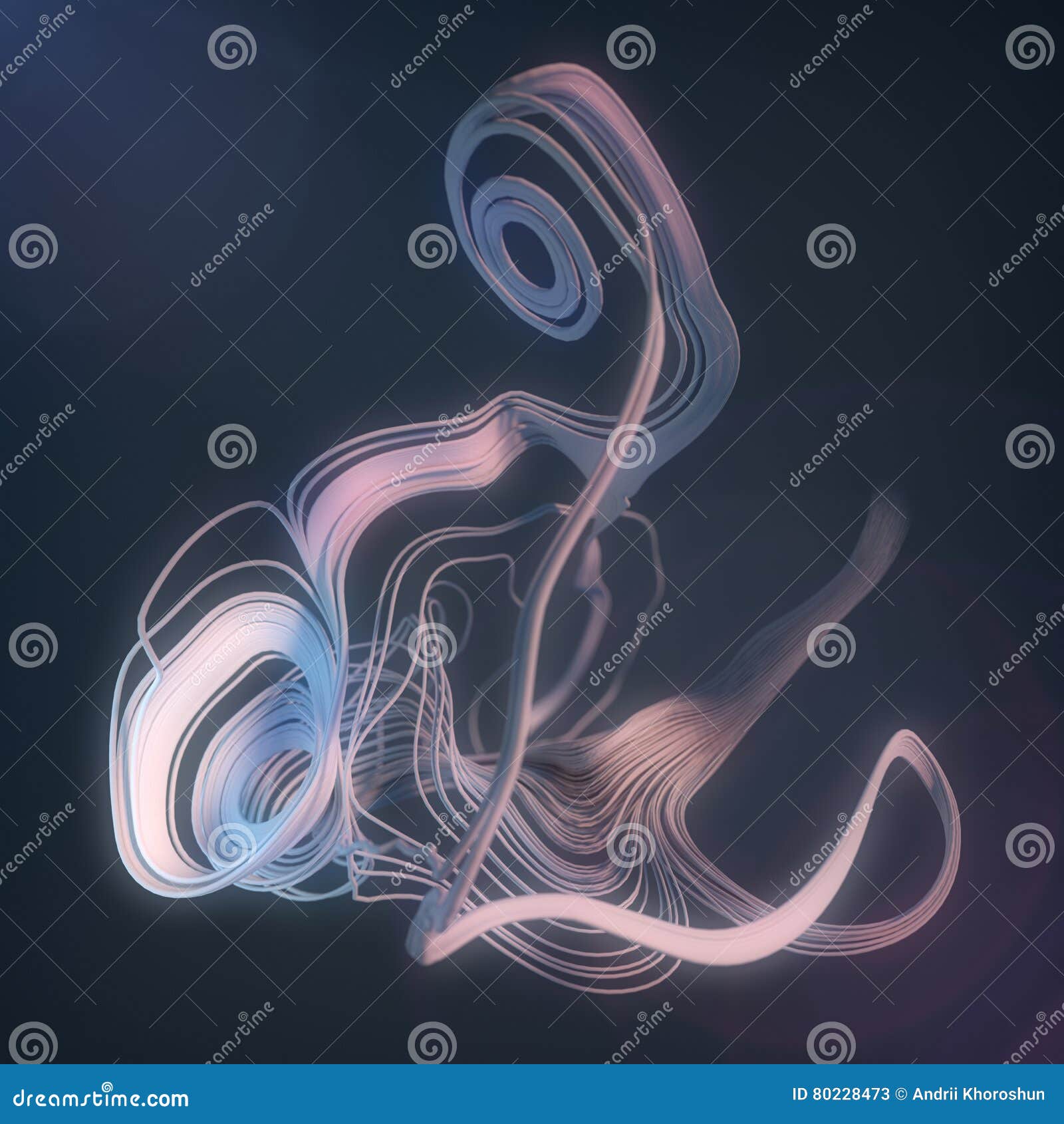 Abstract 3d Rendering Trail Trace Effect Stock Illustration ...