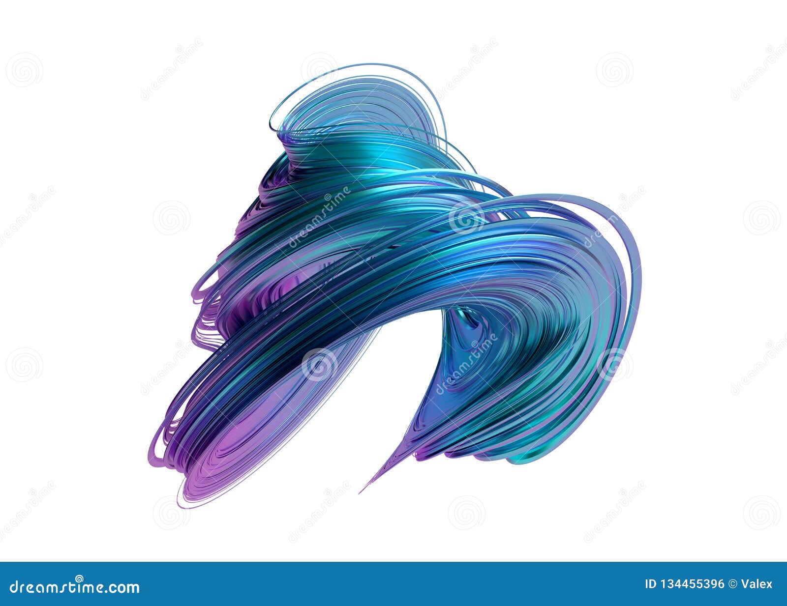 Abstract 3D Rendering of a Twisted Shape Stock Illustration ...