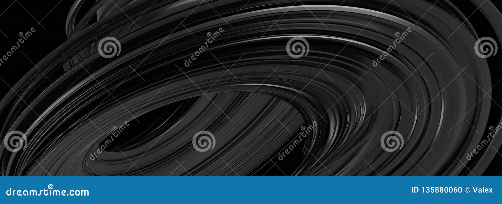 Abstract 3D Rendering of a Twisted Shape Stock Illustration ...