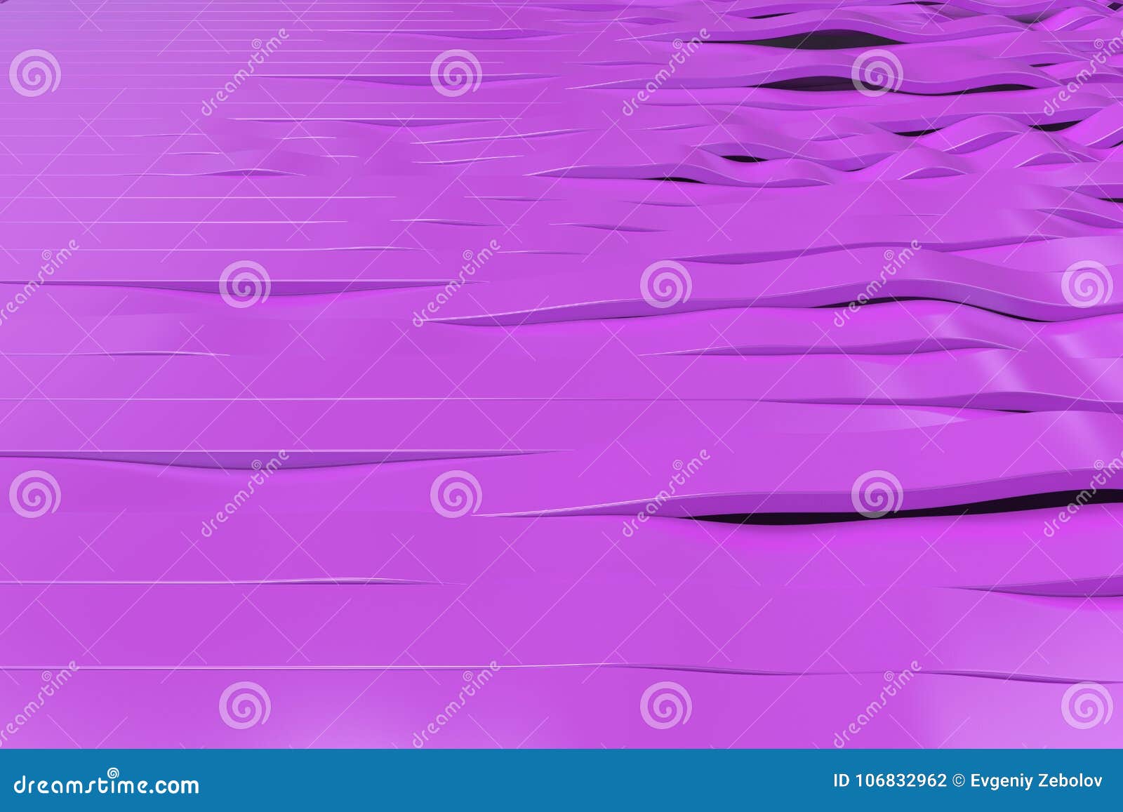 Abstract 3D Rendering of Violet Sine Waves Stock Illustration ...