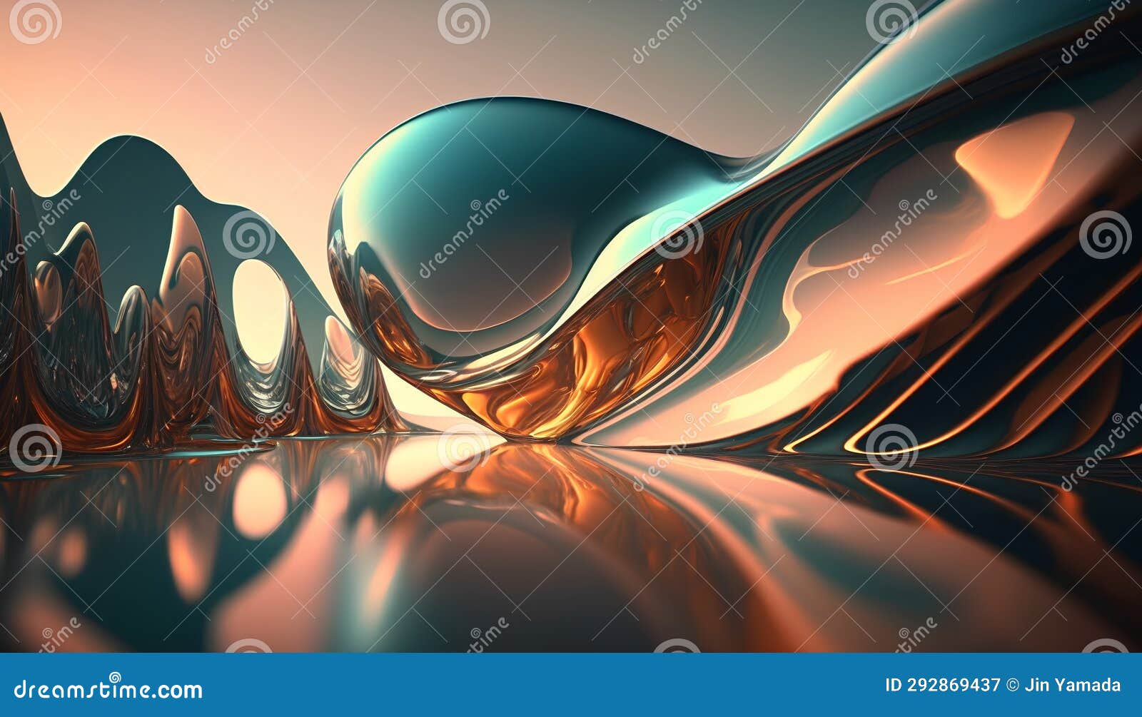 Abstract 3d Rendering of Water Surface with Some Smooth Lines in it ...