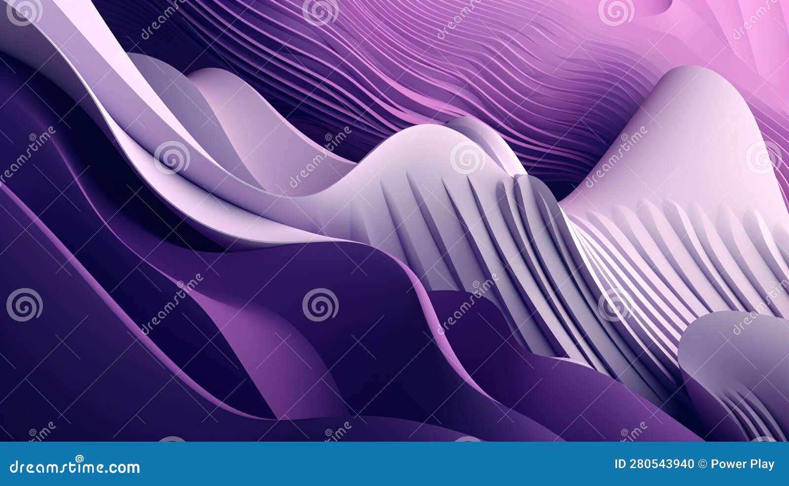 Abstract 3d Rendering of Wavy Surface. Futuristic Background with ...