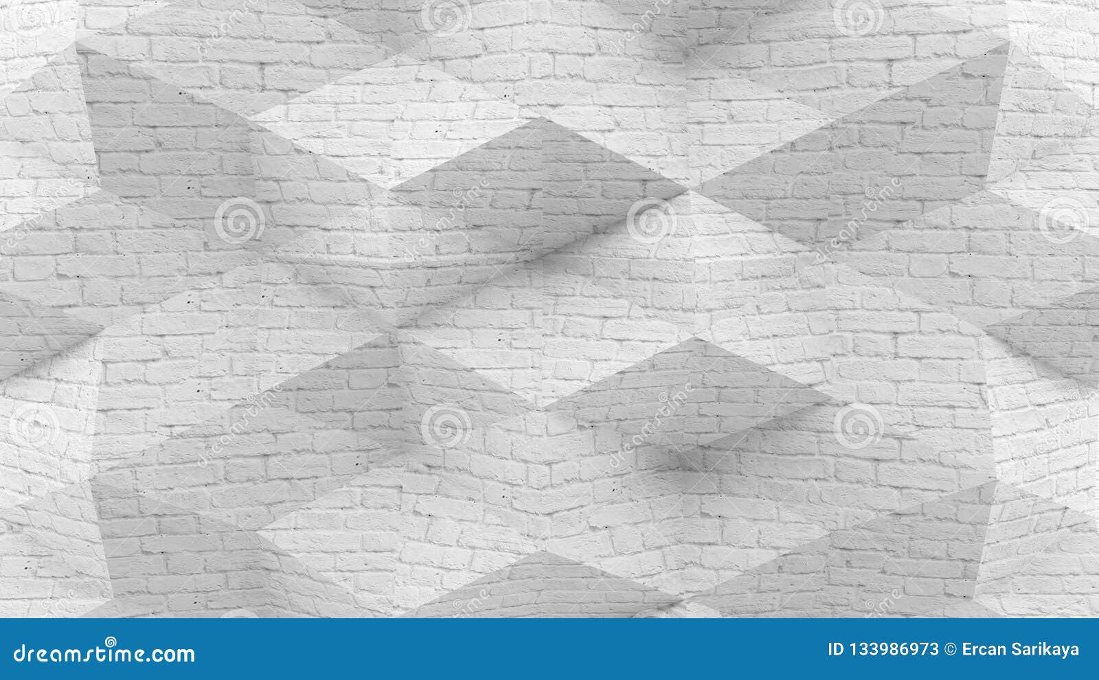 Abstract 3D Rendering White Bricks Background Stock Illustration ...