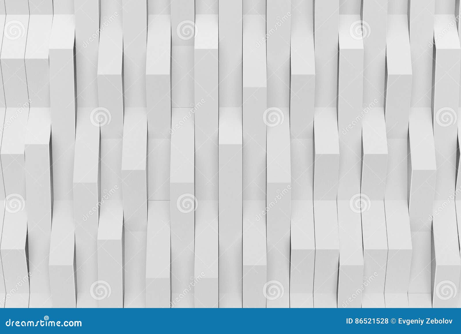 Abstract 3D Rendering of White Matte Plastic Waves Stock Illustration ...