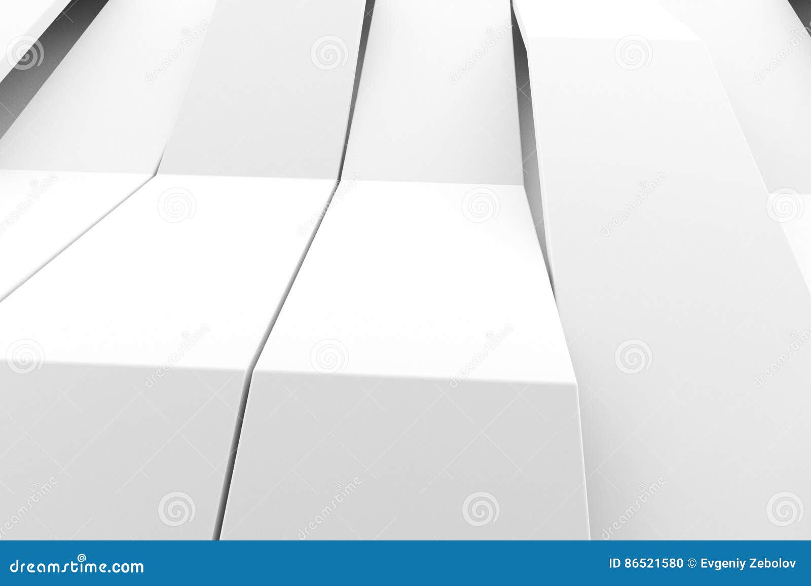 Abstract 3D Rendering of White Matte Plastic Waves Stock Illustration ...