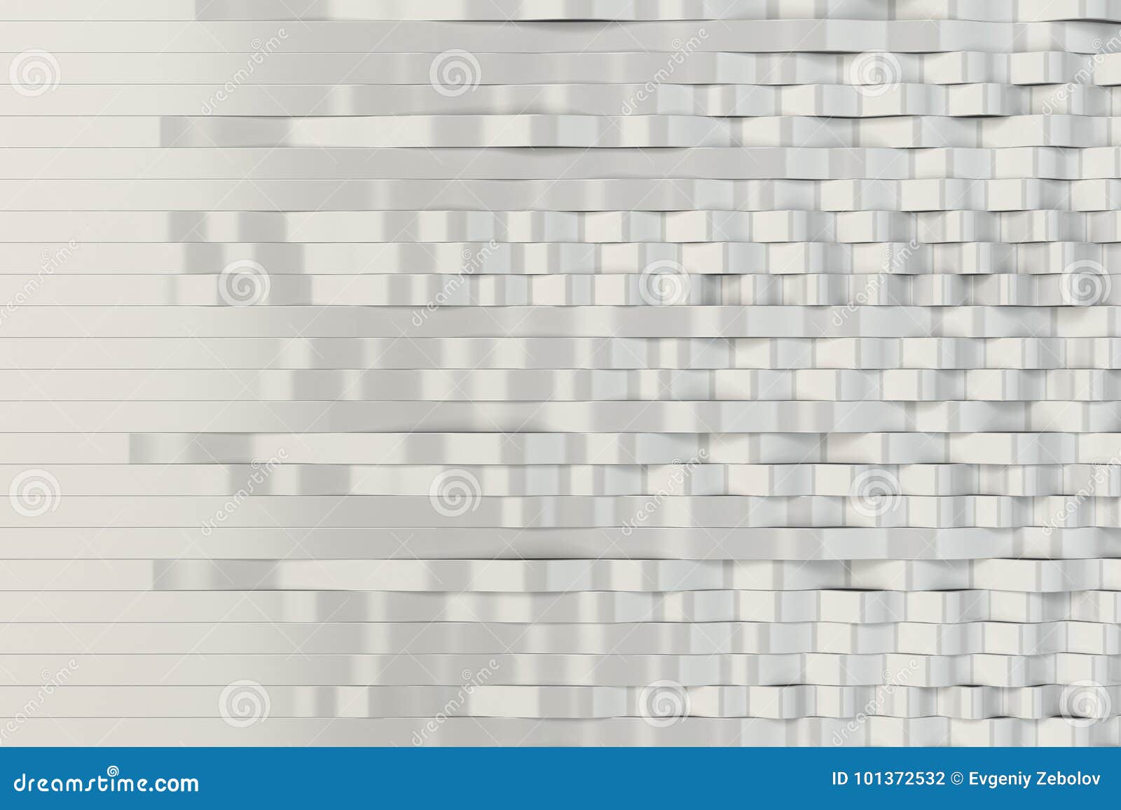 Abstract 3D Rendering of White Sine Waves Stock Illustration ...