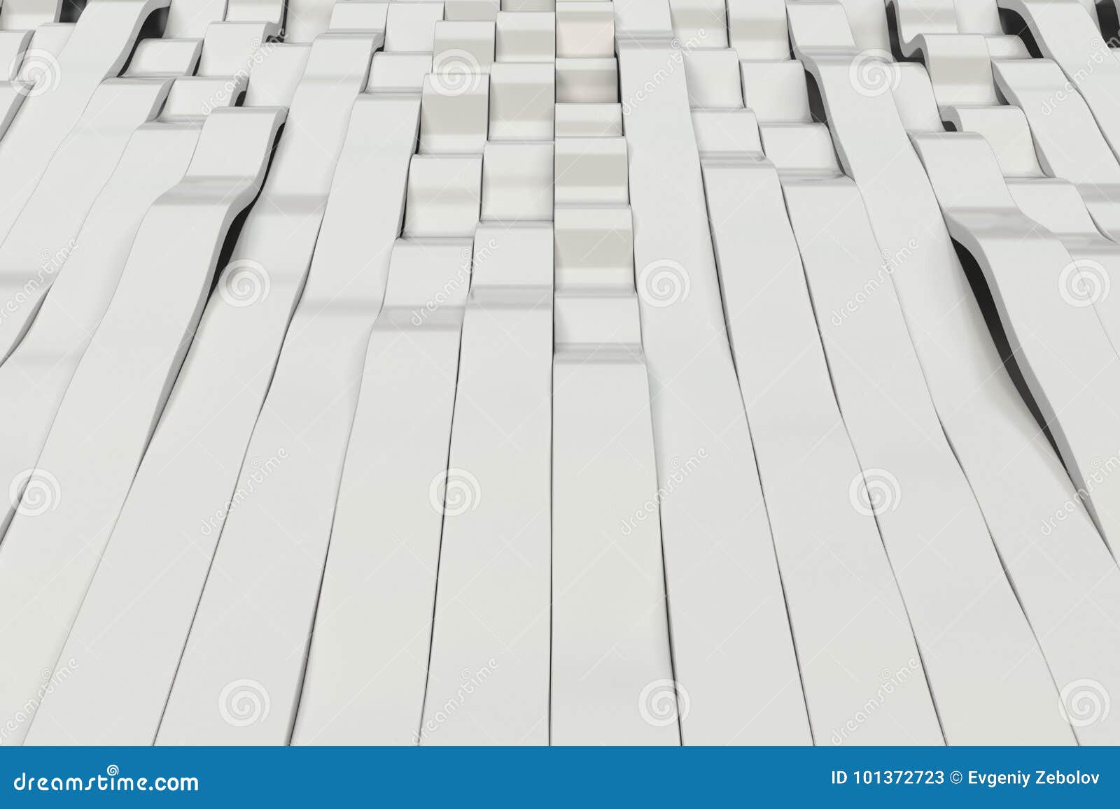 Abstract 3D Rendering of White Sine Waves Stock Illustration ...