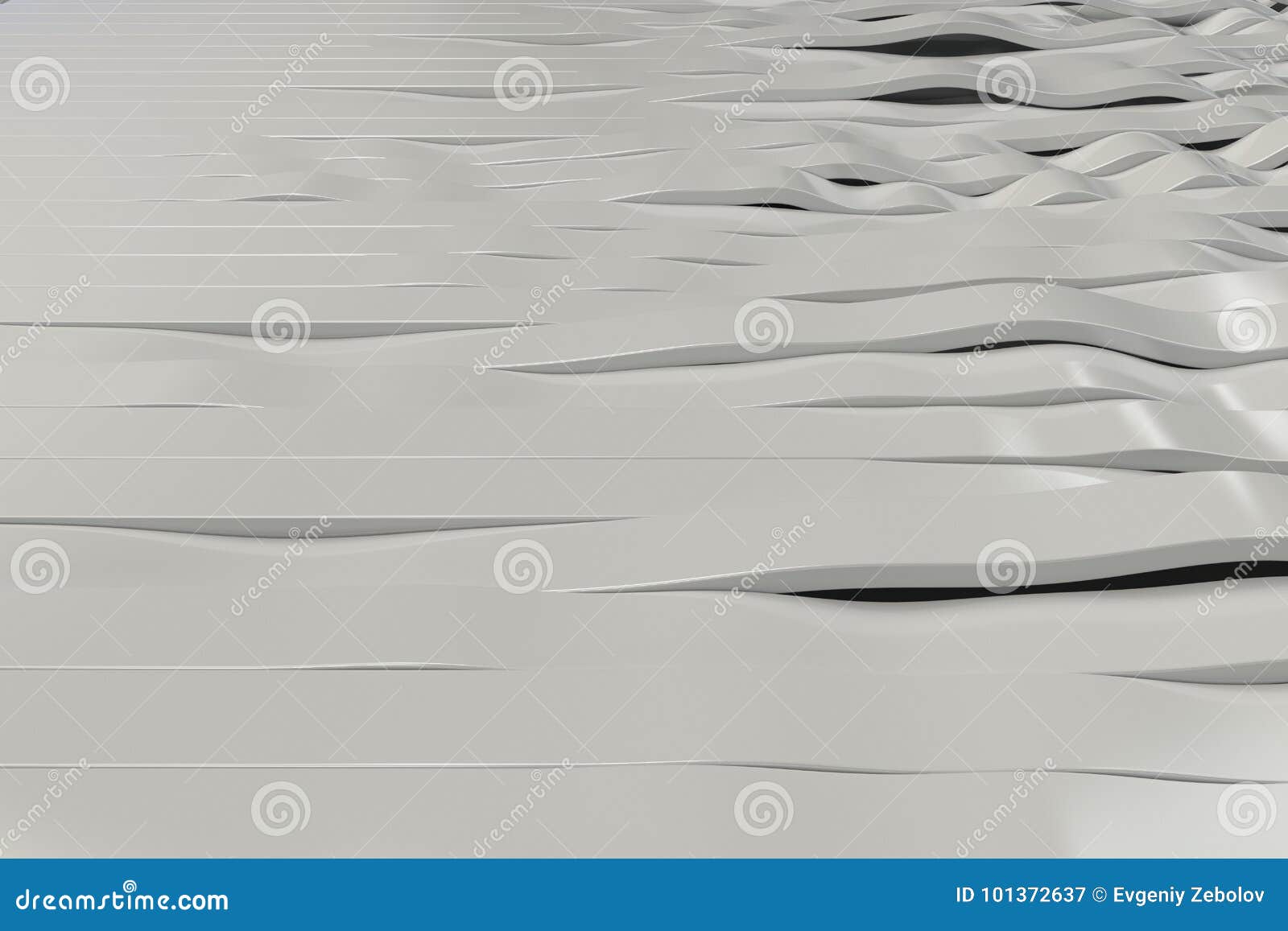 Abstract 3D Rendering of White Sine Waves Stock Illustration ...