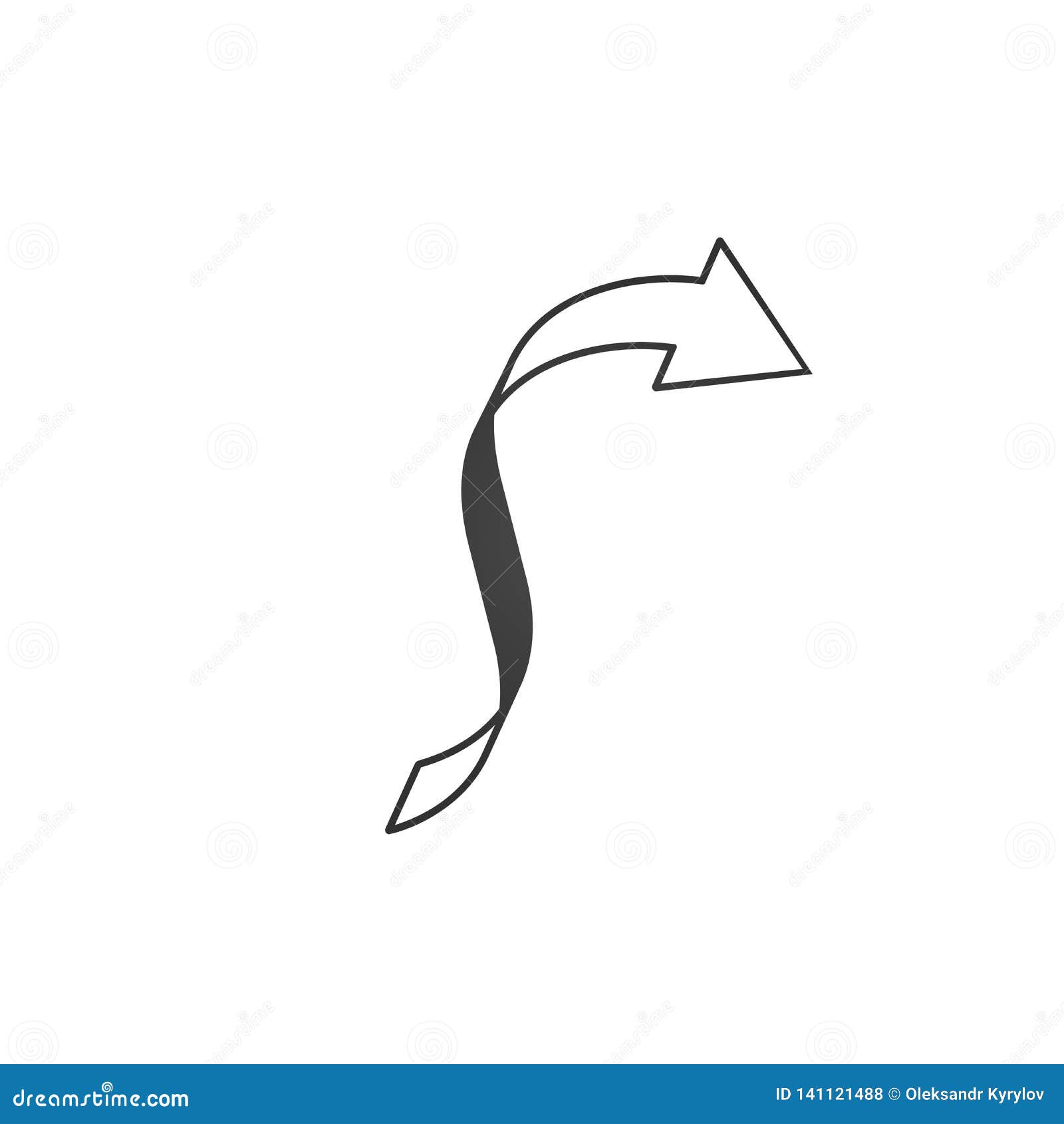 Abstract 3d Ribbon Like Arrow in Perspective with Shadow, Shows ...