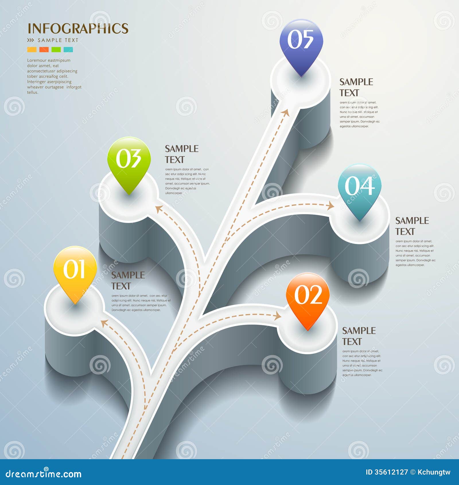 Abstract 3d Road Infographics Stock Vector - Illustration of geometric ...