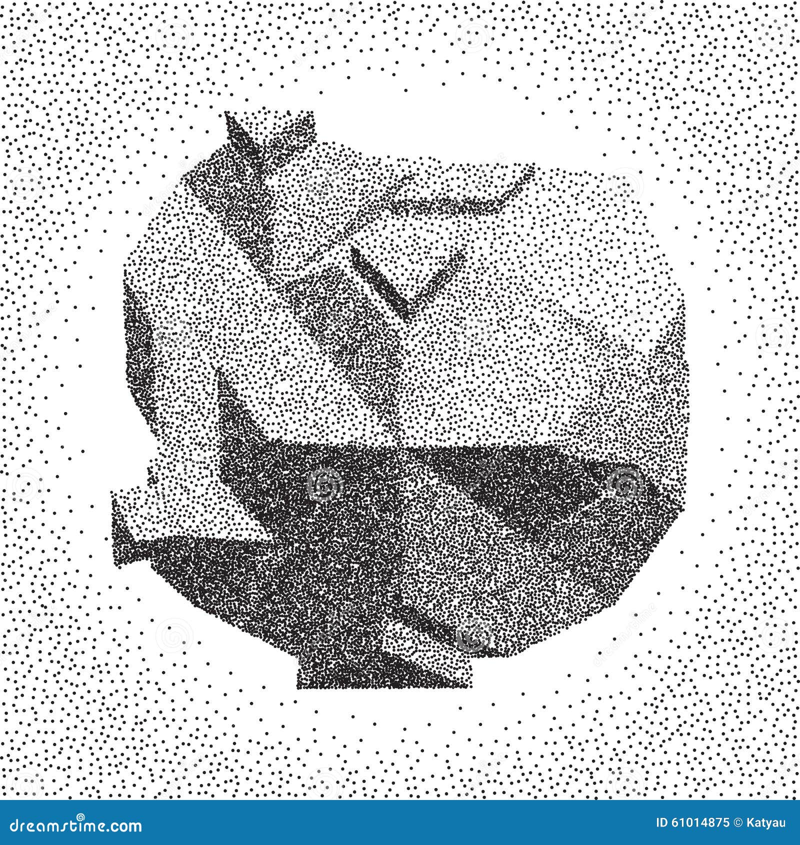 Abstract 3D Shape. Halftone Style Stock Vector - Illustration of banner ...