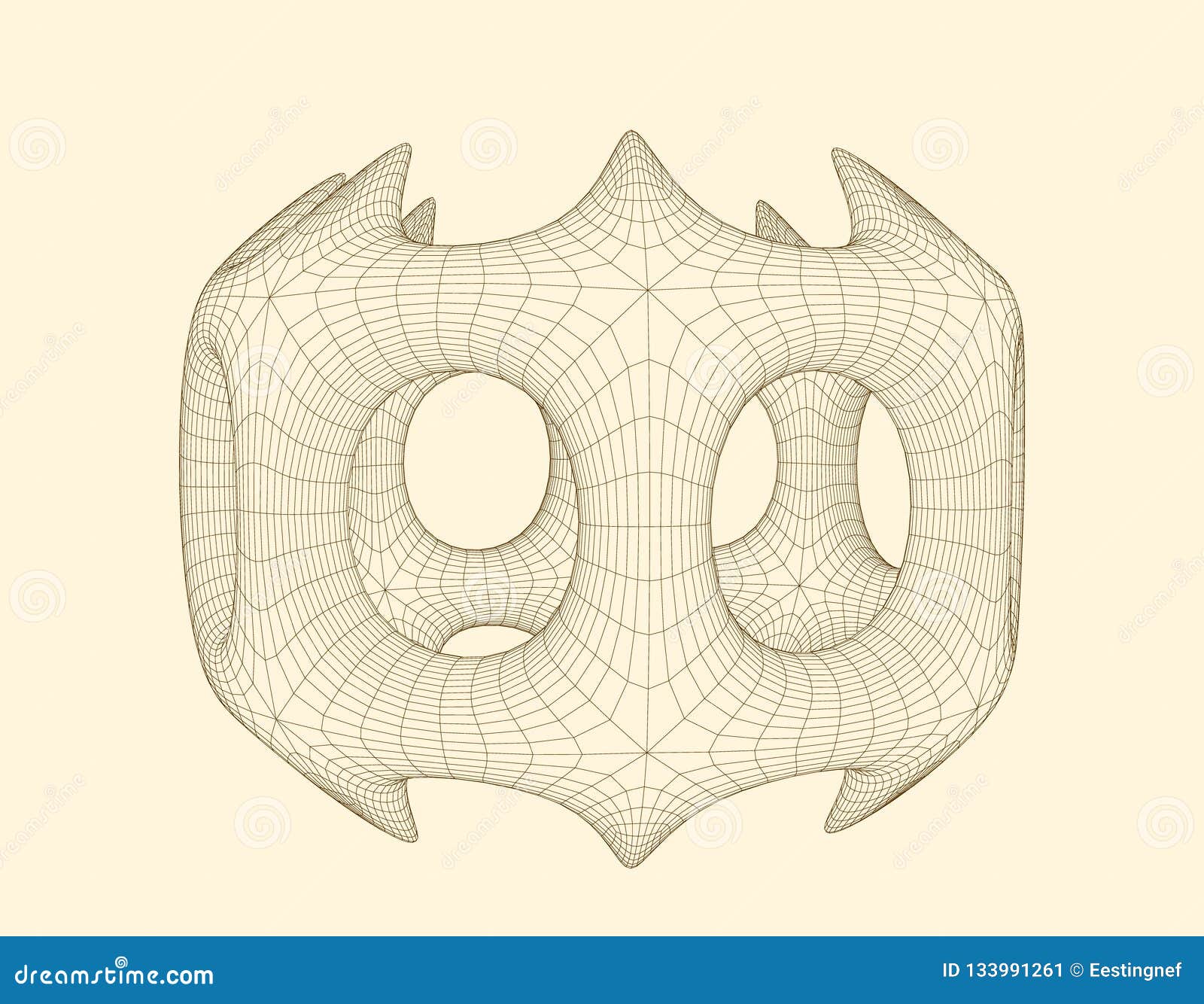 Abstract 3d Shape with Holes. Vector Wireframe Illustration Stock ...