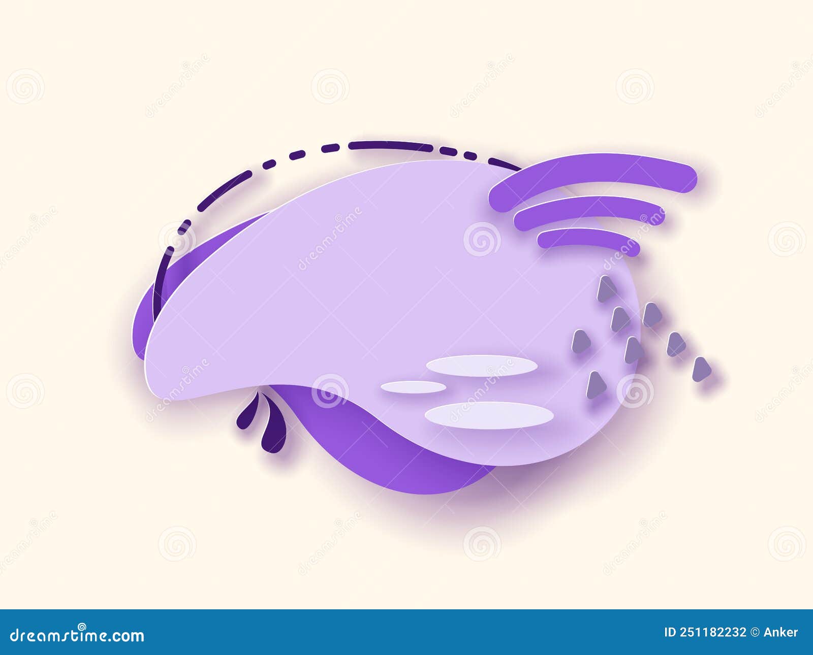 Abstract 3D Shape Paper Cut Style. Modern Graphic Element Stock Vector ...