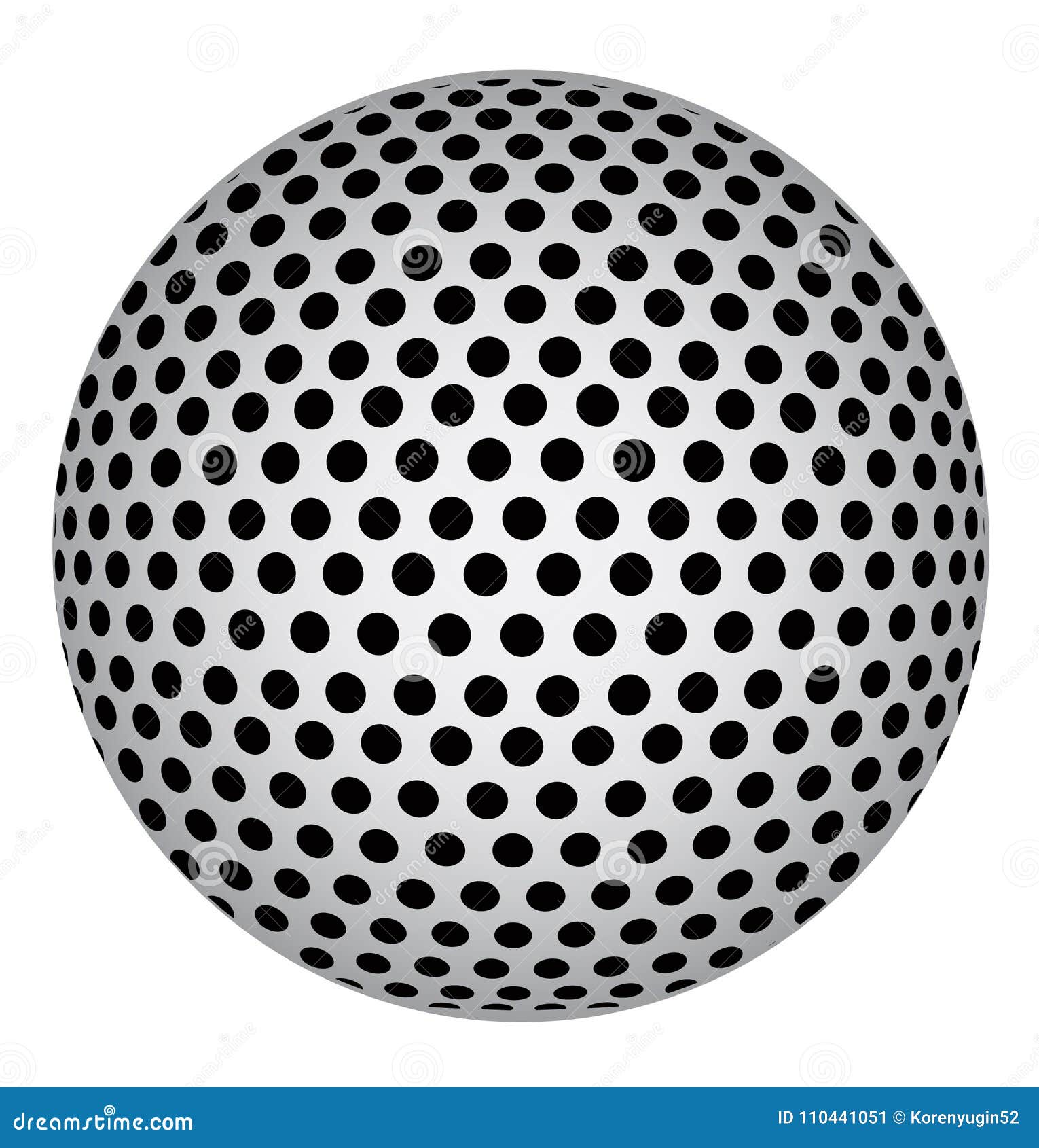 Abstract 3D Sphere with Black Circle Dots. Vector Illustration Stock ...