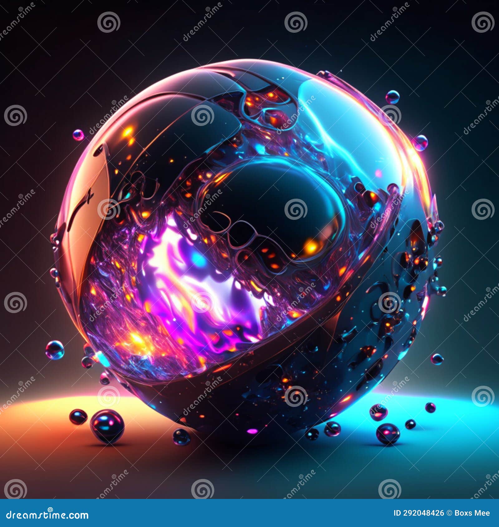 Abstract 3d Sphere with Luminous Glowing Particles. Vector Illustration ...