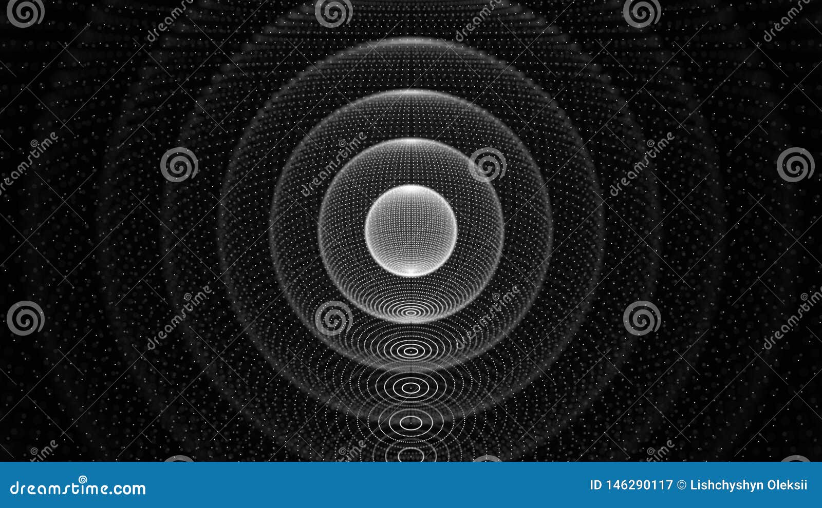 Abstract 3d Sphere Made of Points. Galaxy Space Background. Sphere ...