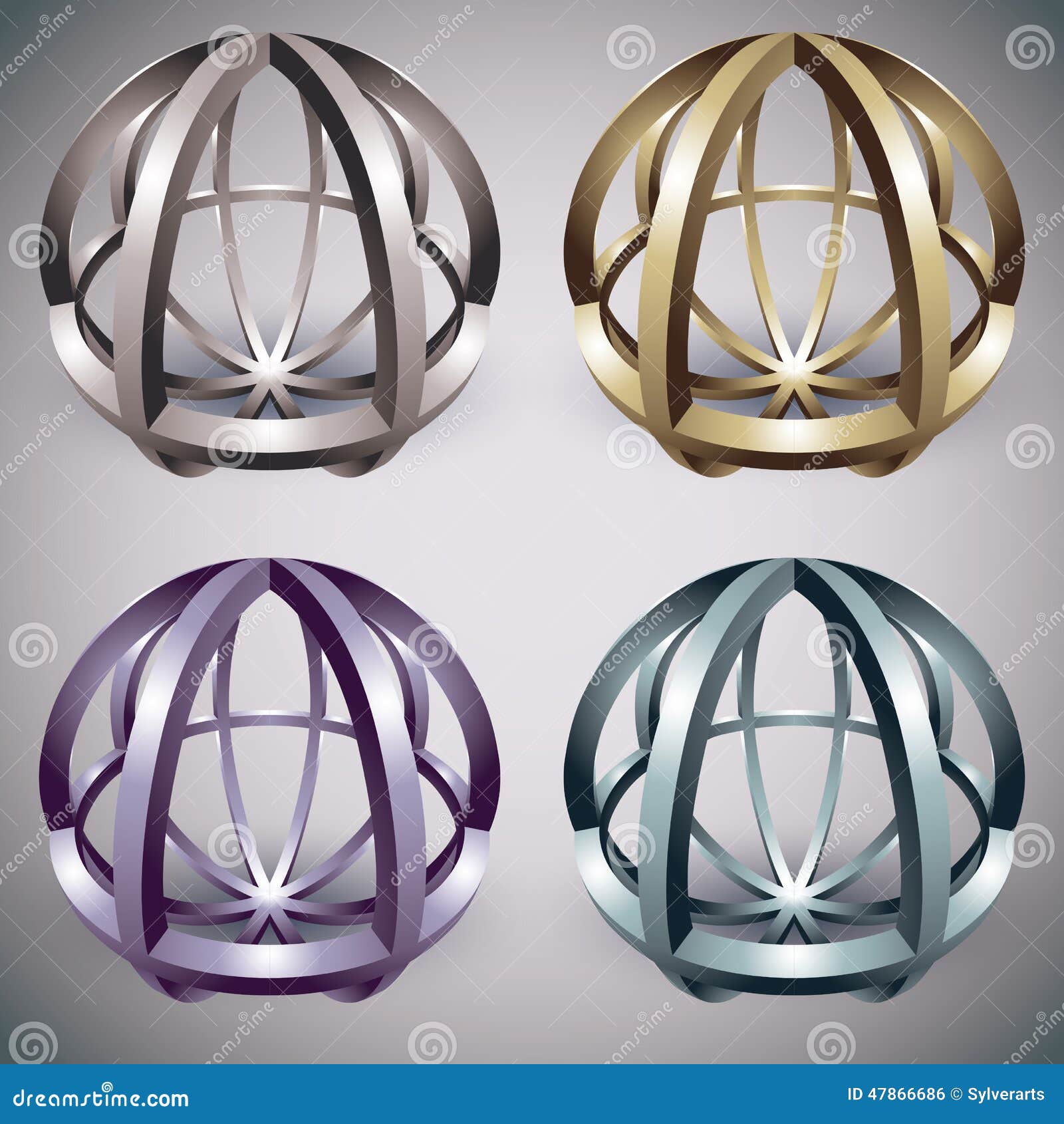 Abstract 3D Sphere Made of Rings. Stock Vector - Illustration of ...