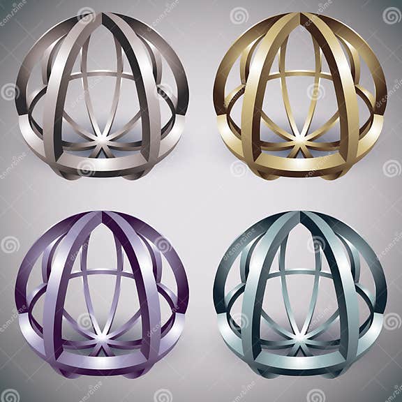 Abstract 3D Sphere Made of Rings. Stock Vector - Illustration of ...