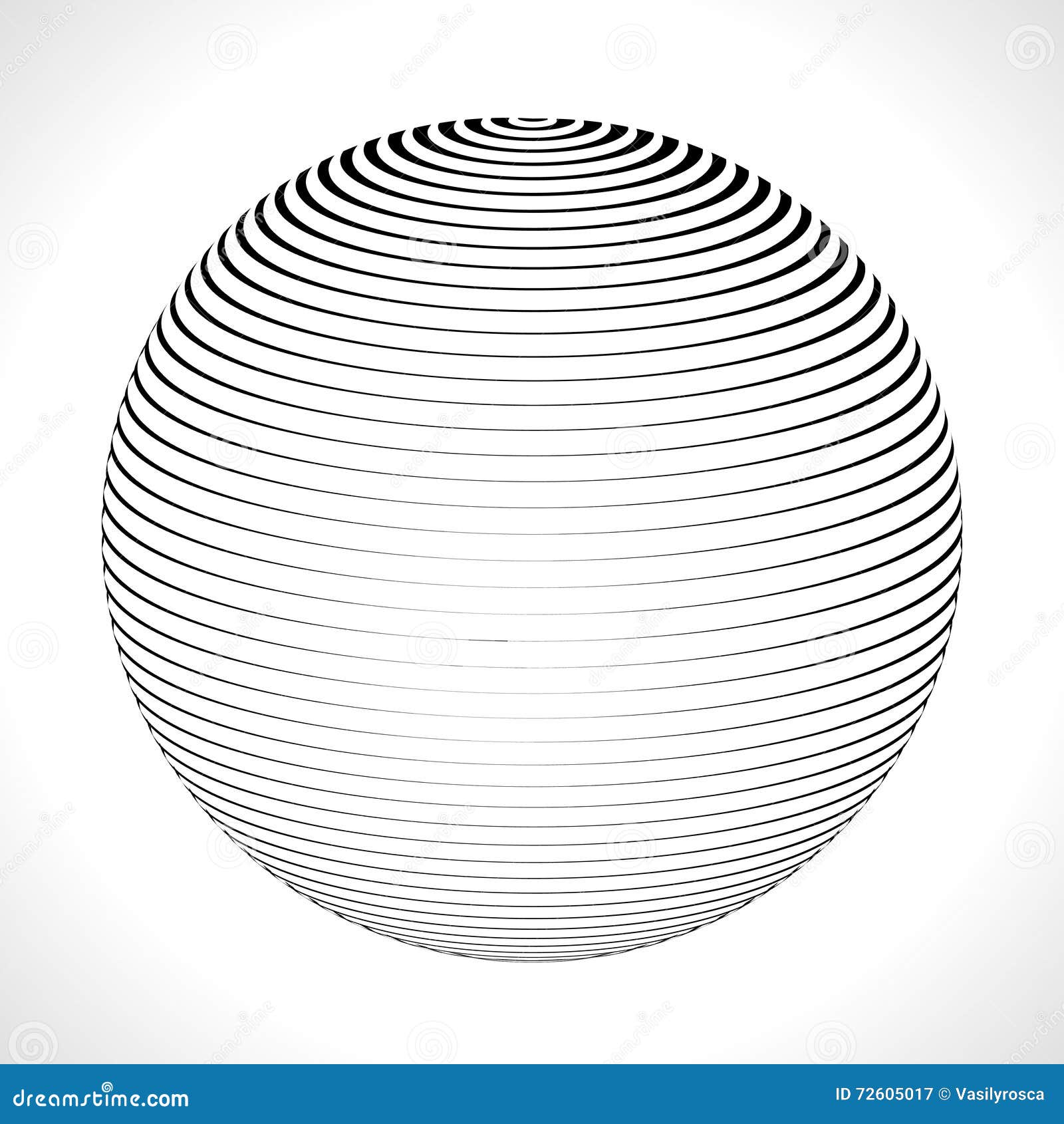 Abstract 3D Sphere with Stripes, Lines. Vector Illustration. Stock ...