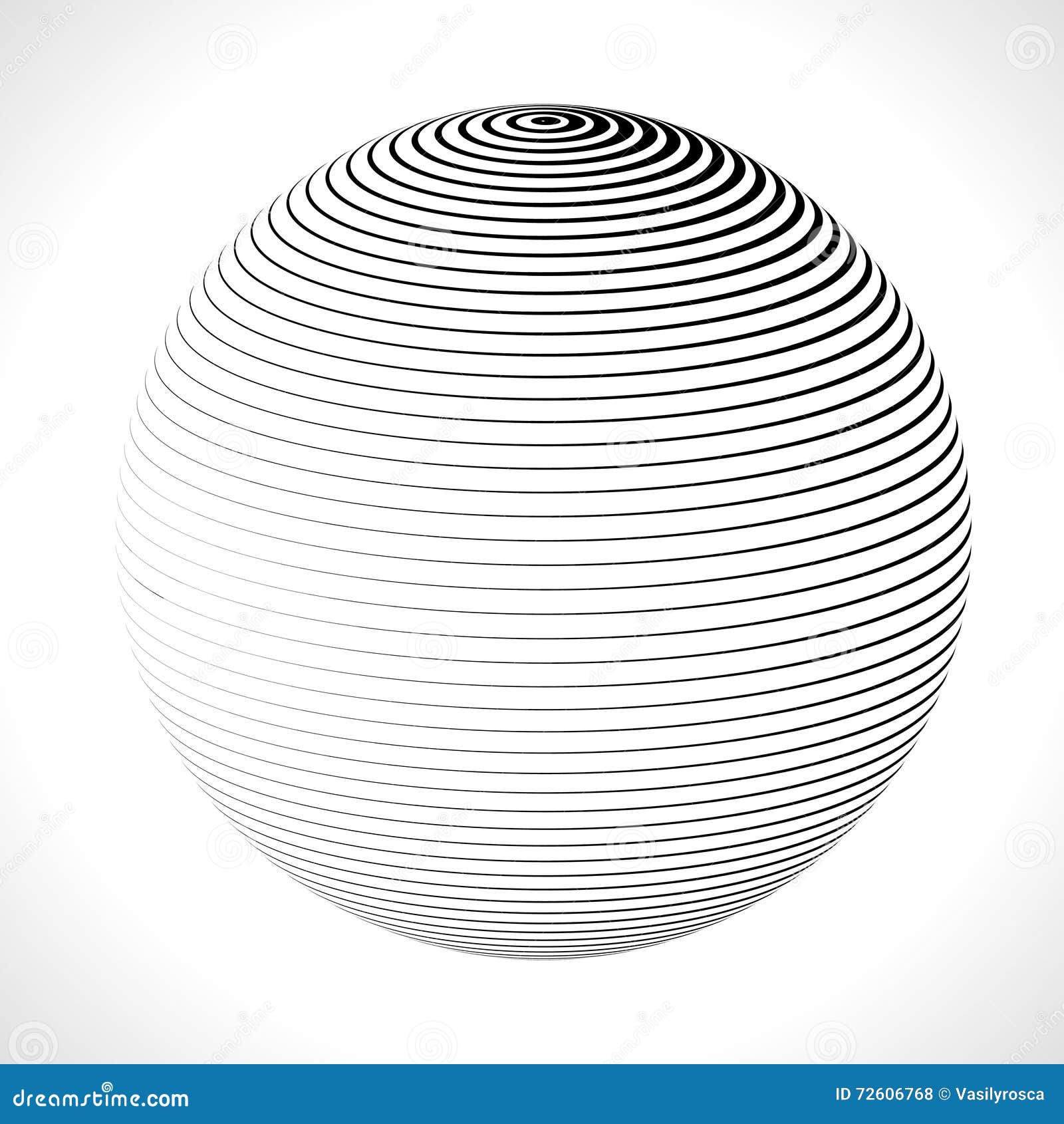 Abstract 3D Sphere with Stripes, Lines. Vector Illustration. Stock ...