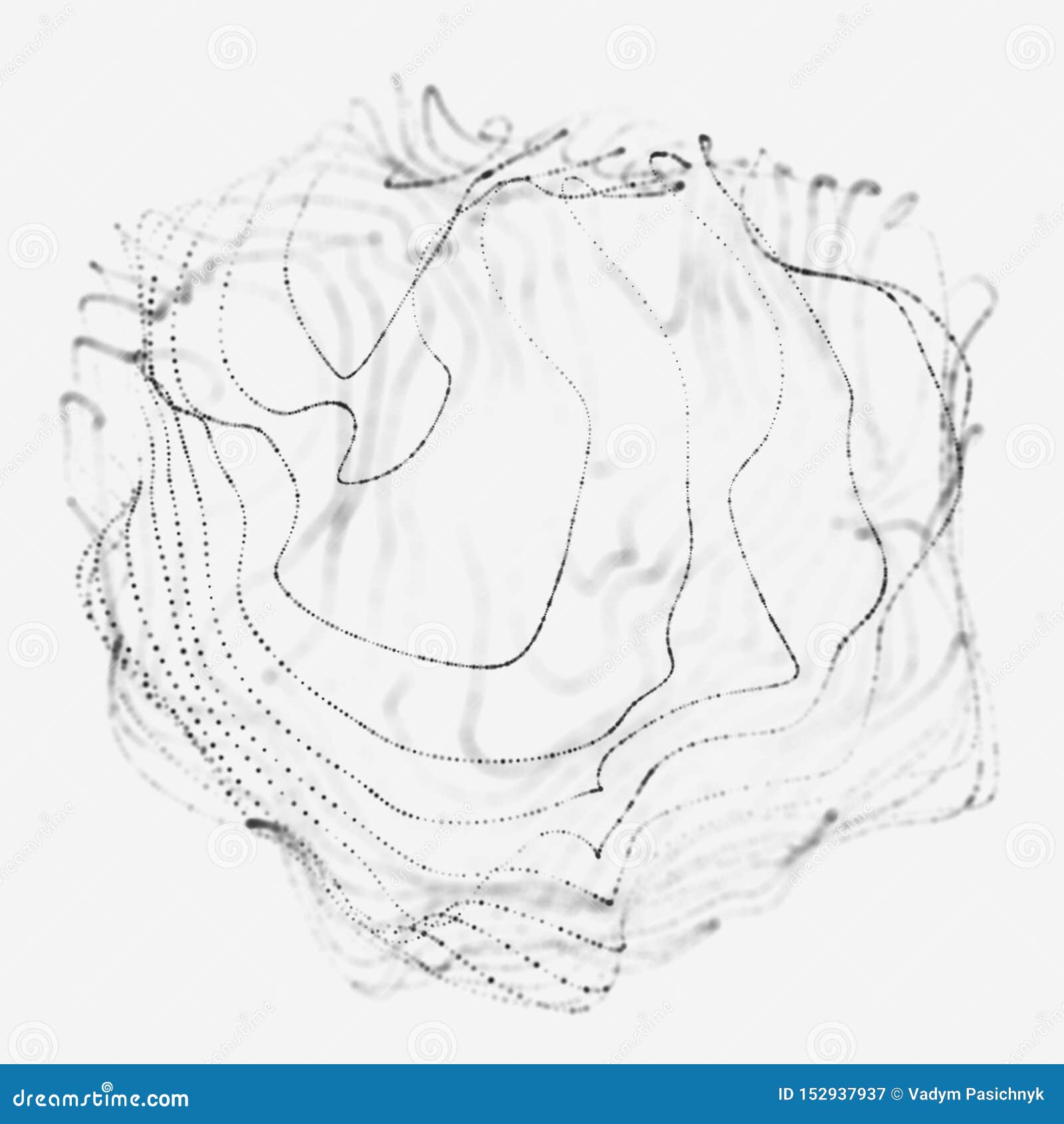 Abstract 3d Sphere. Sphere with Twist Lines. Glowing Lines Twisting ...
