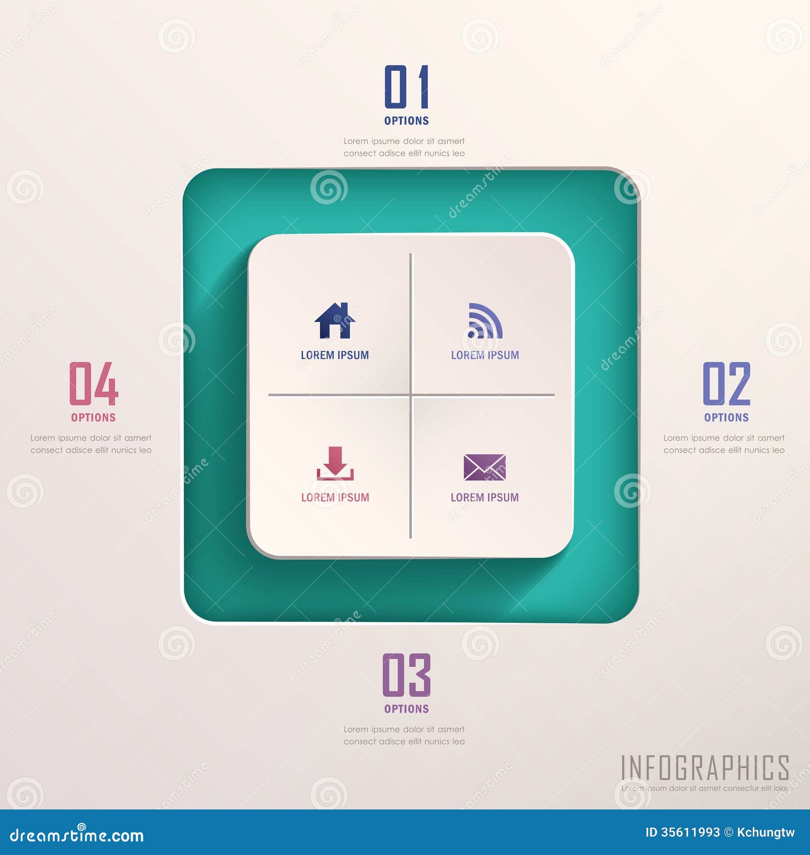 Abstract 3d Square Infographics Stock Vector - Illustration of ...