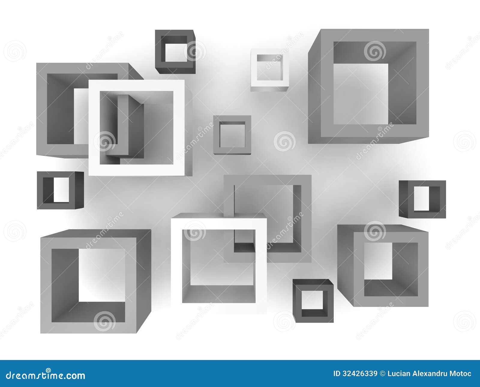 Abstract 3D Squares stock illustration. Illustration of shapes - 32426339