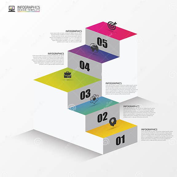 Abstract 3d Stairs. Infographic or Timeline Template Stock Vector ...