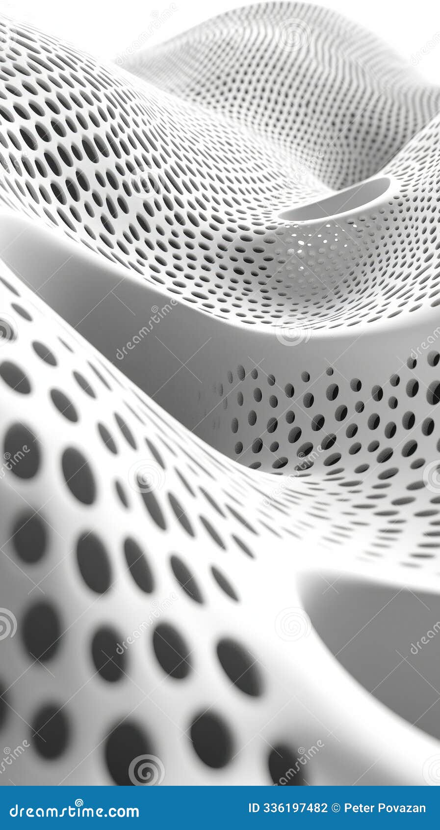 Abstract 3D Structure with Curved Surfaces and Perforated Holes Stock ...